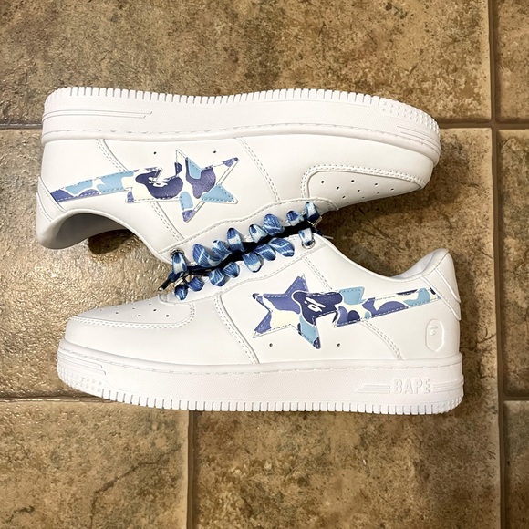 Bape | Shoes | Bapestas Abc Blue And White Camo Size 95 | Poshmark